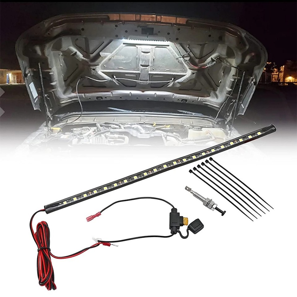 Universal Under Hood LED Light Panel Strips Kit Automatic Fit on/off ...