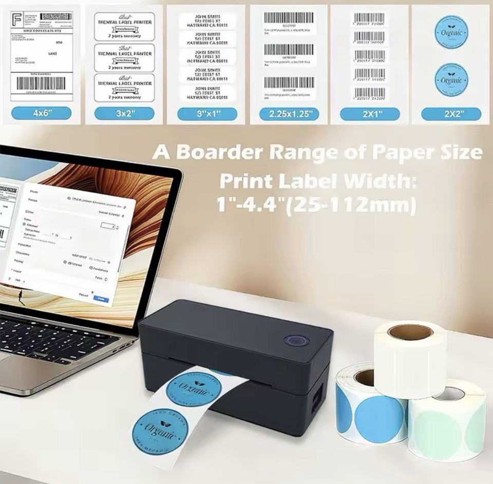 Shipping Label Printer Bluetooth+USB for 4X6 Label Royal Mail Evri DPD ...