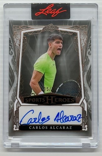 2025 Leaf Metal Carlos Alcaraz Sports Heroe Silver Crystal Autograph ...
