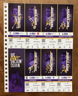 2019 LSU Football Ticket Set Full sheet - All Home Games - Joe Burrow ...
