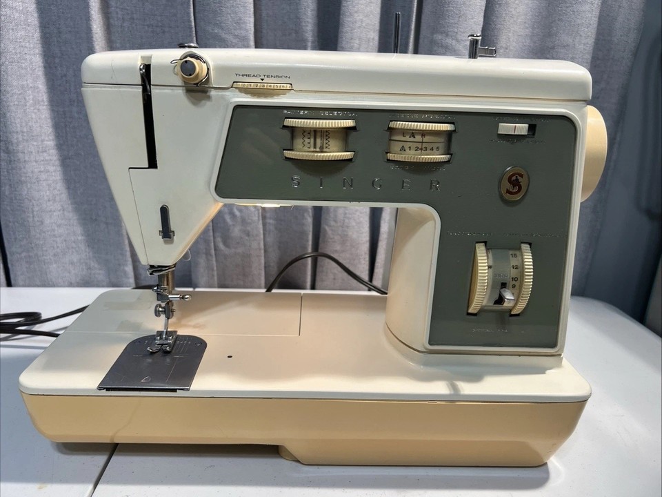 Vintage Singer Zig Zag Model 774 Sewing Machine W/Pedal Gray Beige | eBay