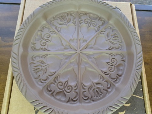 Shortbread Cookie Mold Hartstone USA Vtg Heart Tulip Stoneware 9 ...