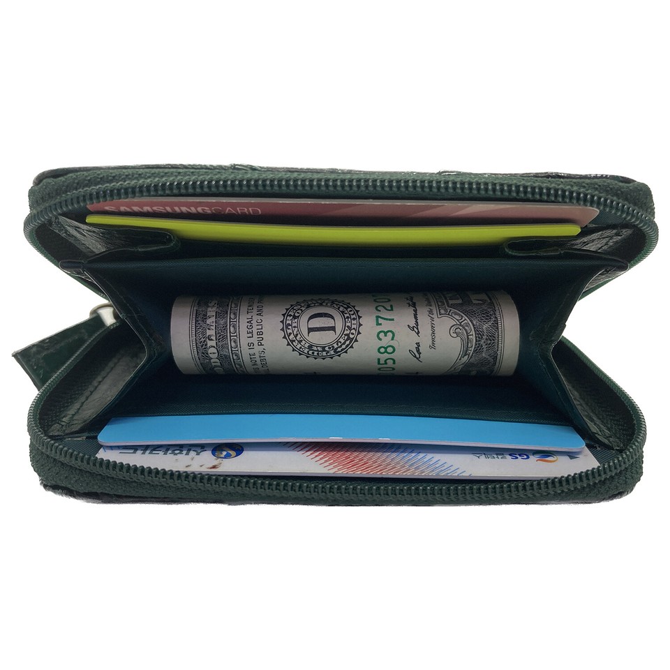 Genuine Eel Skin Coin Purse, Credit Card Zippered Wallet | eBay