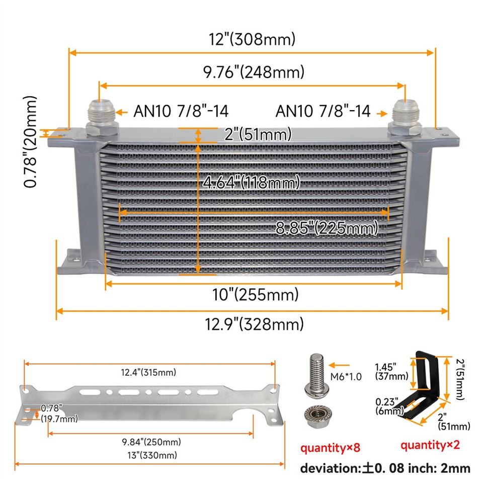 16 Row Engine Oil Cooler Kit For LS1 LS2 LS3 LS6 LS7 4.8L 6.0L 6.2L GM ...