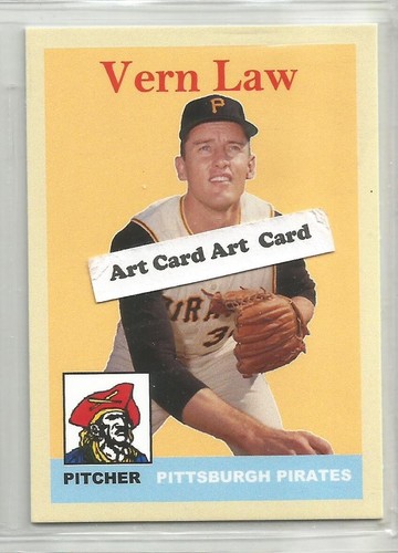 Vern Law Pittsburgh Pirates 2022 Custom Made Baseball Art Card | eBay
