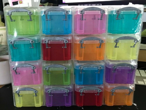 REALLY USEFUL BOXES 16 RAINBOW BOX SET W ORGANIZER CASE .14 LITRE SIZE ...
