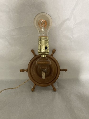 Wheel Light Fixture Wooden WORKING Plug In Boat | eBay