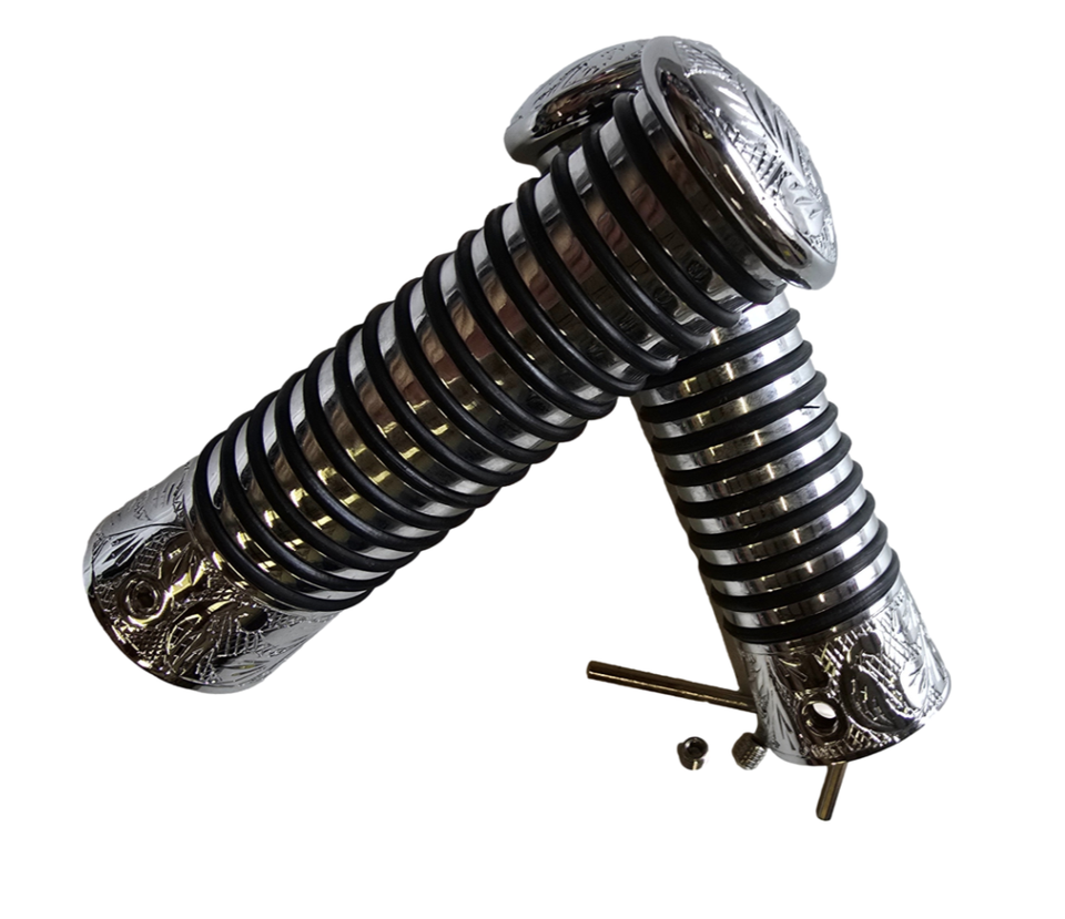 Lambretta Vespa Engraved Sundance Handlebar Grips PX LML Star 4T Chrome ...