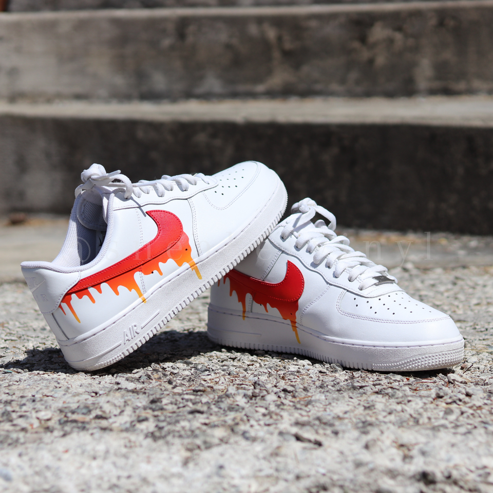 Customized Air Force 1 Low Top SUN FIRE Paint Drip Sneaker Custom | eBay