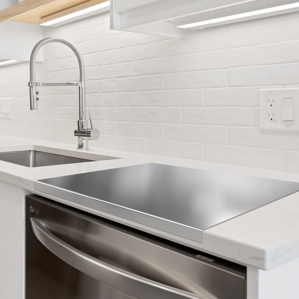 X Large Stainless Steel Worktop Counter Protector Saver Meat Chopping ...