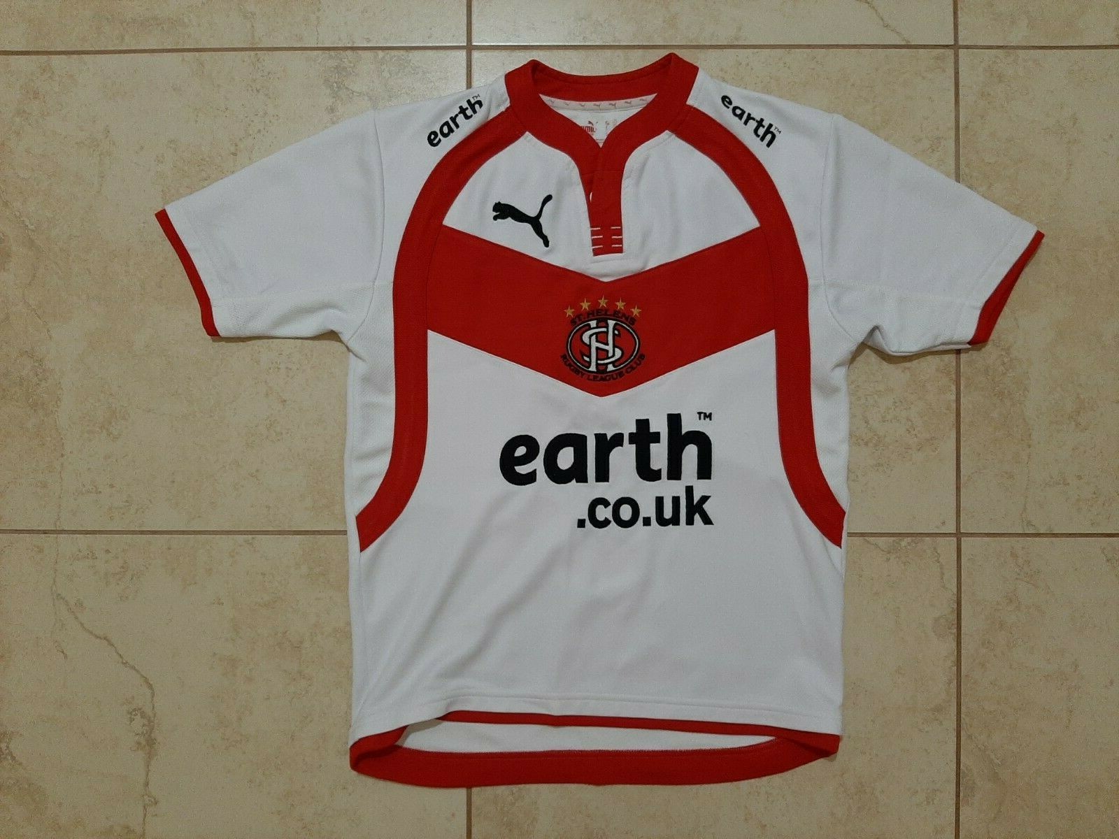 St Helens Home Rugby Shirt 2007 Jersey Size YXL Puma United Kingdom ...