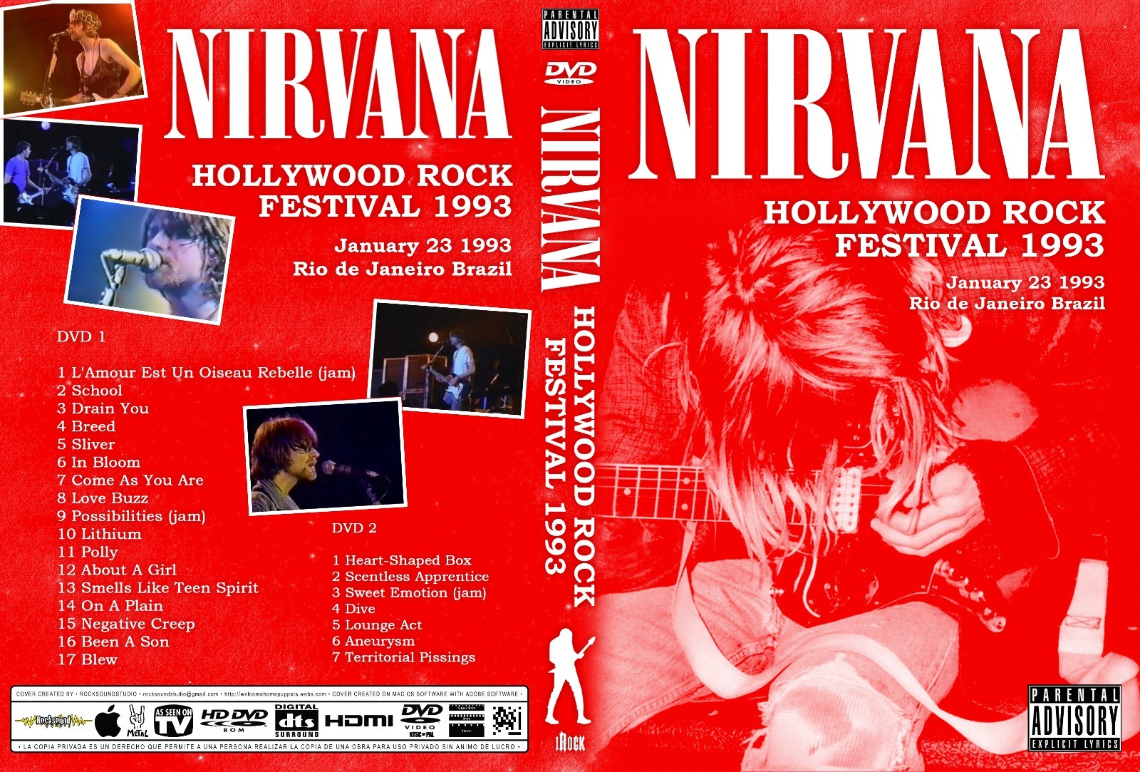 NIRVANA LIVE AT THE HOLLYWOOD ROCK FESTIVAL RIO 1993 DVD RARE! Kurt ...