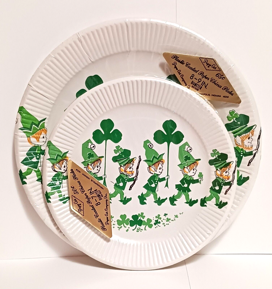 Vintage Paper Plates St. Patricks Day Leprechaun Clover Paper Art Co ...