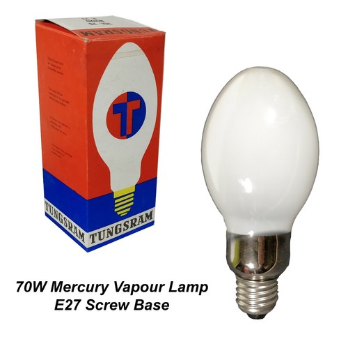 70W Mercury Vapour Lamp Light Globe Bulb HgLI E27 Screw Cap Tungsram ...