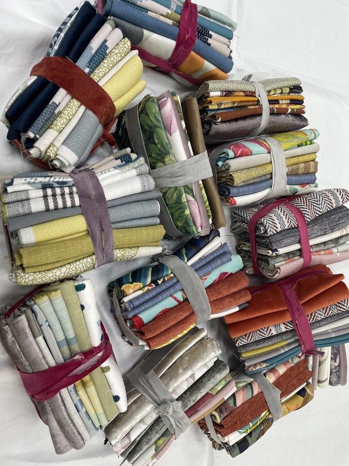 2 X designer Fabric Bundles . Made Up Of 6 Pieces approx Quarter Of ...