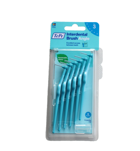 Tepe Angle Blue Interdental 6 Brushes/Pack Size 3,0.6mm Flossers Floss ...