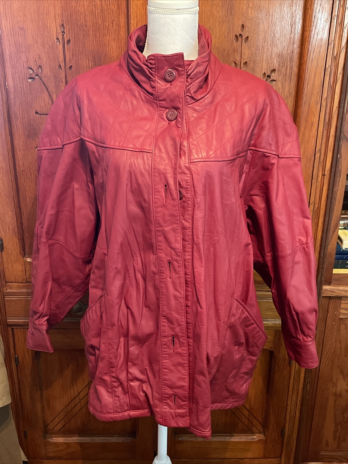 Red Pelle Genuine Leather Jacket Womens Size Large - … - Gem