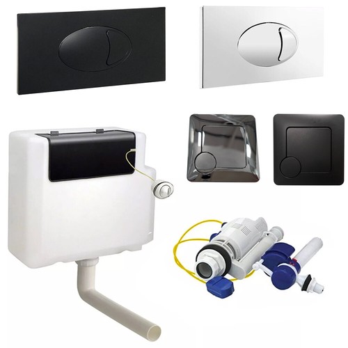 Concealed Toilet Cisterns & Dual Flush Plates - WC Push Button Chrome ...