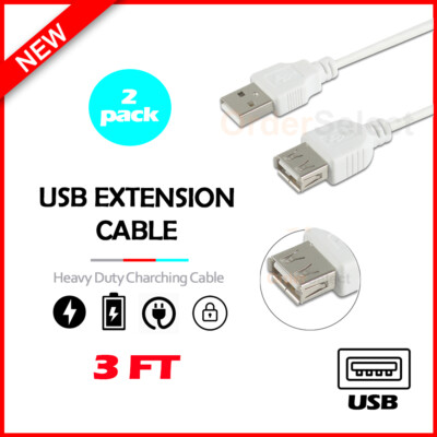 2X USB 3' Extension Cable Cord M-F for Samsung Galaxy S21 / S21+ /S21 ...