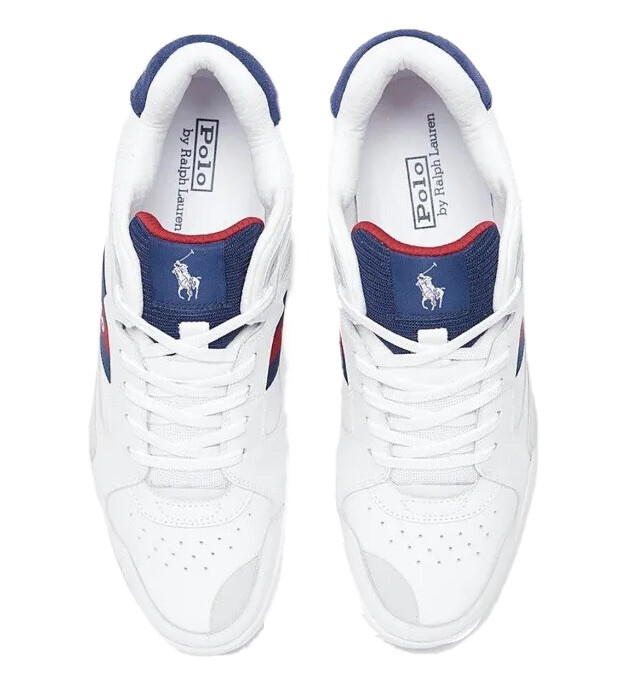 Polo Ralph Lauren Court Mid Pro Sneaker Red White & Blue Shoes Men’s 10 ...