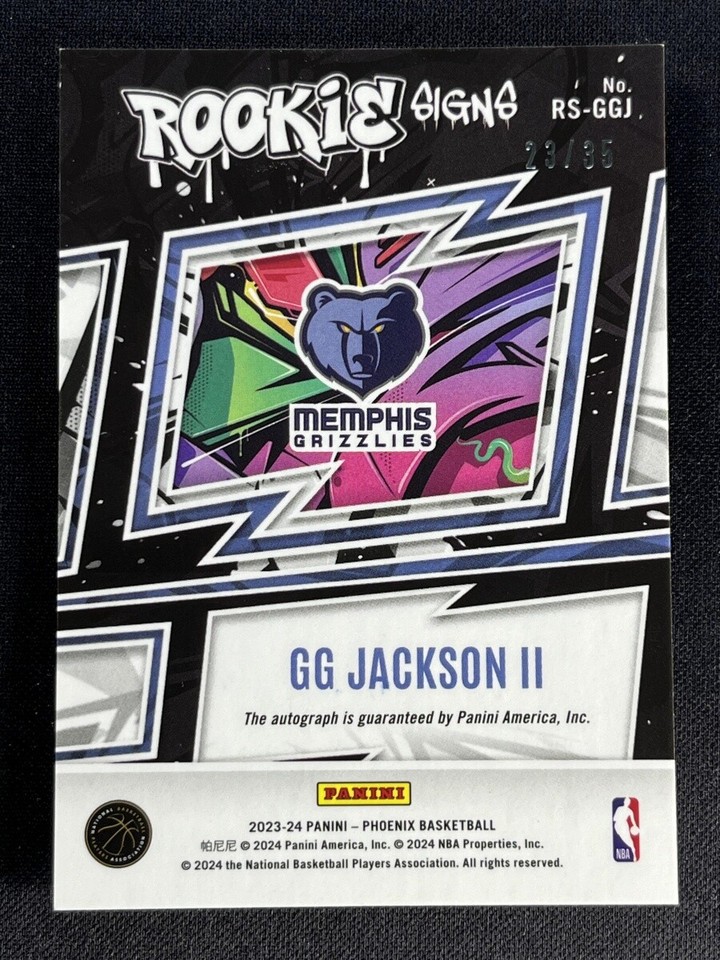 2023-24 Panini Phoenix GG Jackson II Rookie Signs Yellow RC Rookie Auto ...