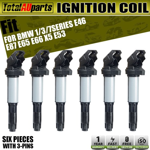Set of 6 Ignition Coils Pack on Plug for BMW E39 E46 E53 E60 E65 E66 ...