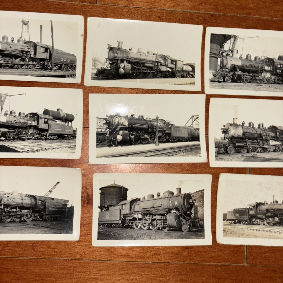 Lot 9 Vintage 1930s Steam Locomotive Photos Robert M Hanft Railroad | eBay