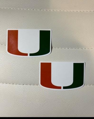 University of Miami (Hurricanes logo)- vinyl decal / sticker 2-3”. Set ...