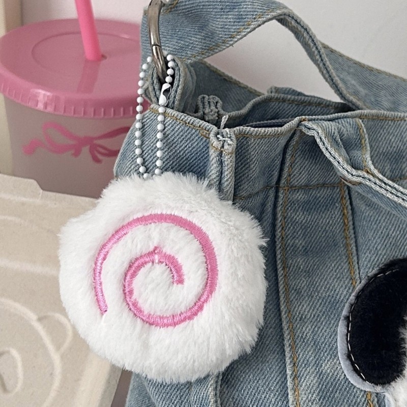 Soft Plush Fish Cake Keychain Bag Ornament for Home Decoration and ...