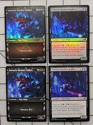 MTG 4x Dokuchi Shadow-Walker Kamigawa:Neon Dynasty (1) SHOWCASE FOIL (1 ...