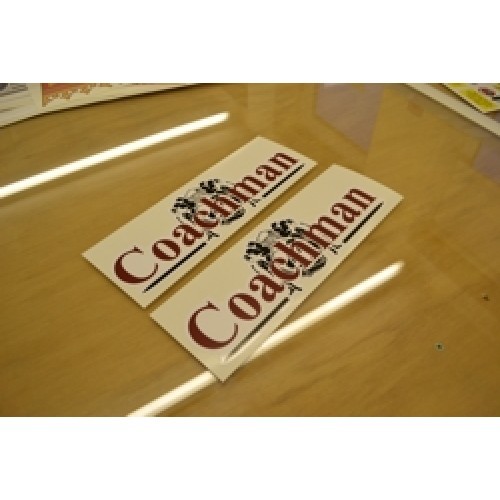 COACHMAN Mirage (1998) Gents Front Roof or Gas Locker Caravan Sticker ...