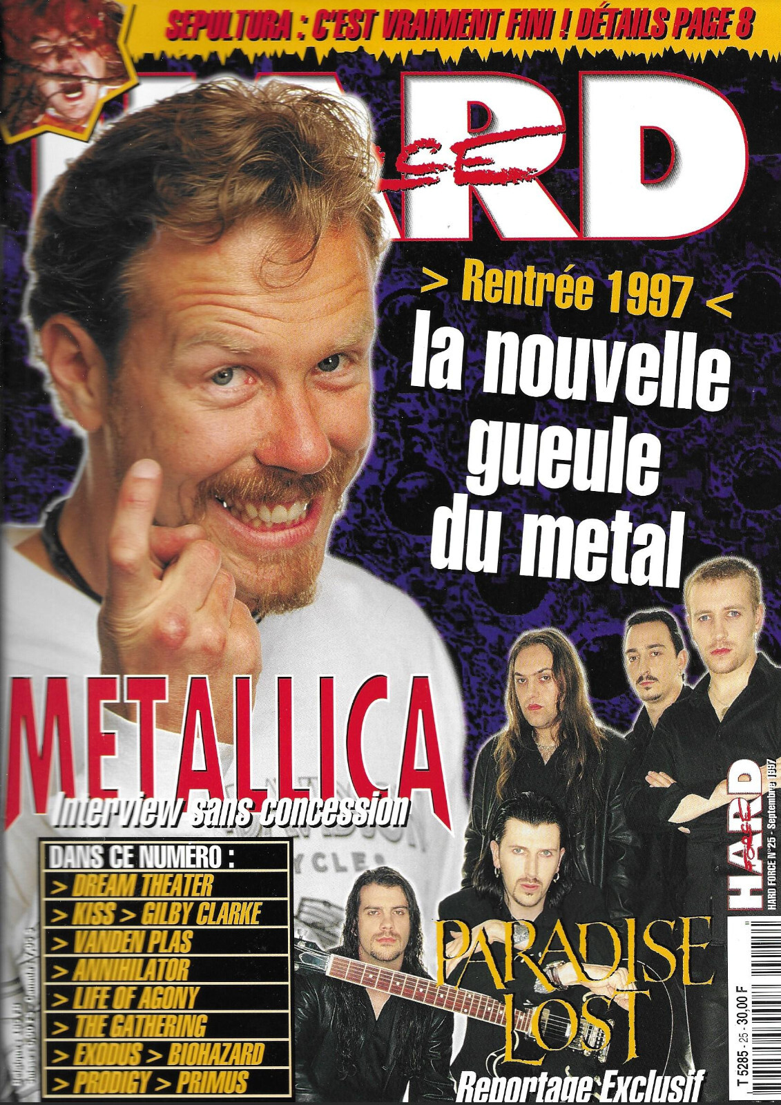Revue: Hard Force Magazine NS N° 25 Metallica Kiss Clarke Dream Theater ...