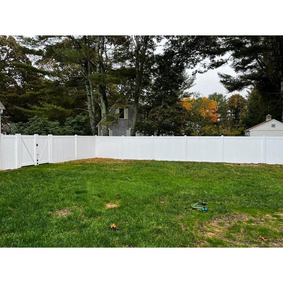 Weatherables Privacy Double Fence Gate Kit 7'W x 6'H UV Protected Vinyl ...