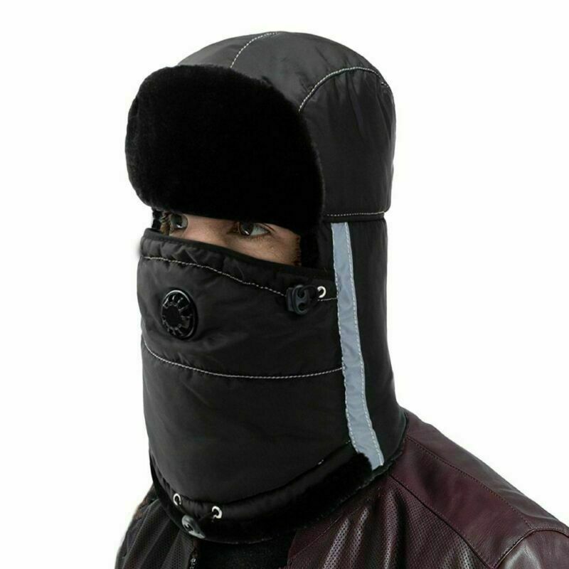 Thermal Winter Trapper Hat with Glasses Winter Cycling Windproof Ski ...