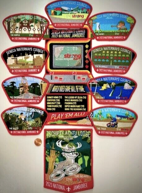 BSA SENECA WATERWAYS OA 95 2023 JAMBOREE 12-PATCH PS5 XBOX MARIO SONIC ...