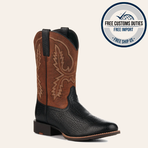 Ariat Men's Sport Stratten Black and Weathered Chestnut Round Toe ...
