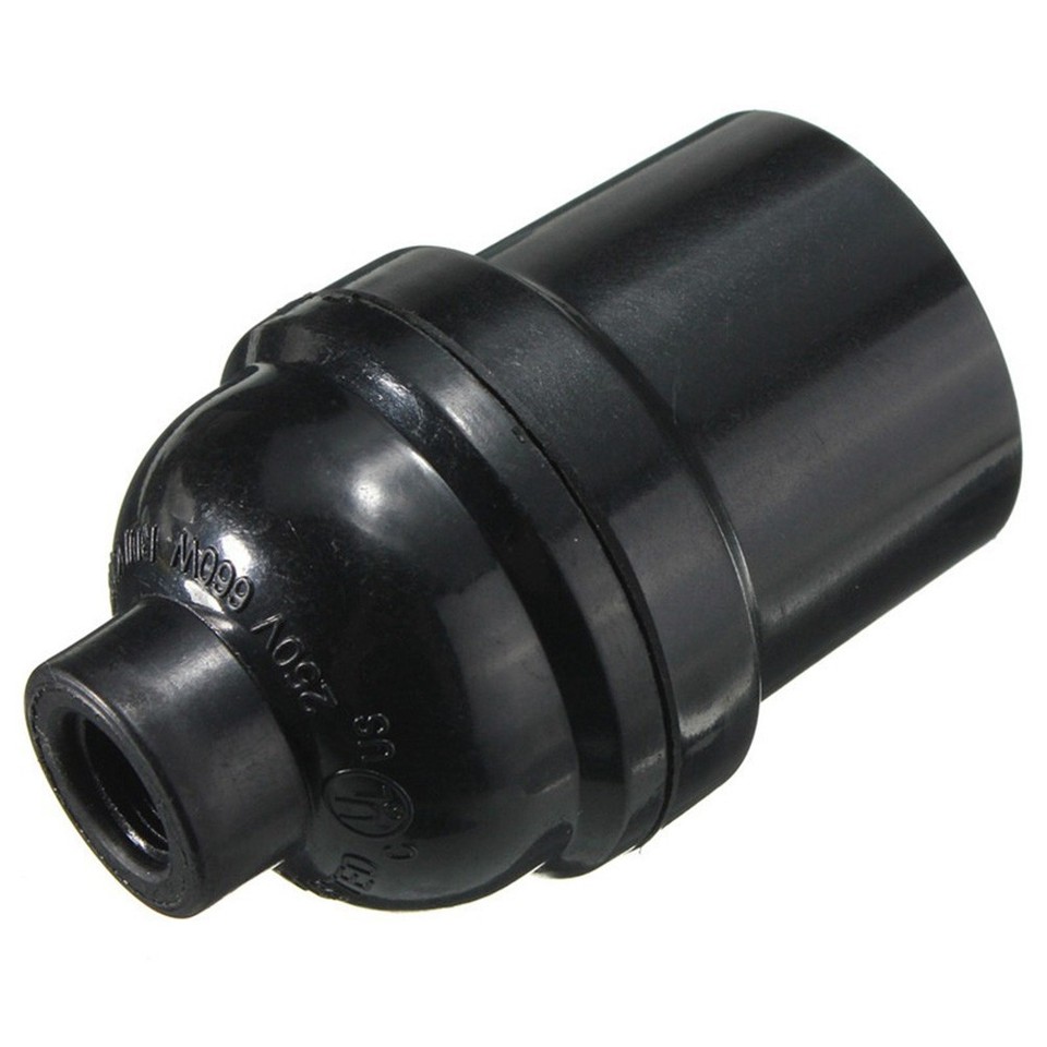 6pcs E26 E27 Screw Lamp Holder Black Plastic Ceiling Light Base Adapter ...