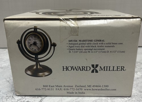Howard Miller Gimbal Maritime Nautical Brass Mantel Clock Heavy Piece ...