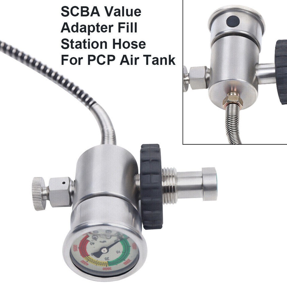 Valve Regulator Fill Station Hose For PCP Air Tank SCBA SCUBA Cylinder ...