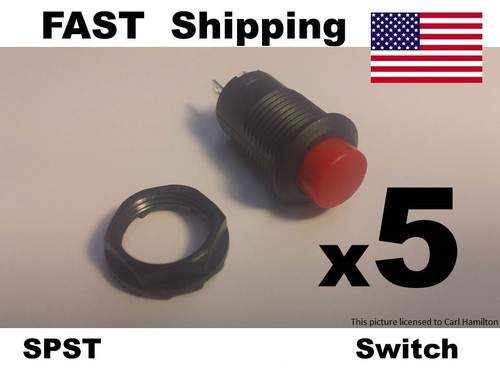 5x - ON OFF switch - 120v 240v AC - 12v 9v 6v 3v DC - Push Button 12 ...