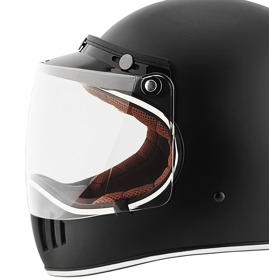Full Face GDM Rebel Retro Vintage Motorcycle Helmet DOT Matte Black ...