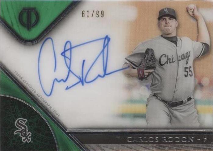 2017 Topps Tribute - Tribute Autographs Carlos Rodon #TA-CRO Green /99 ...