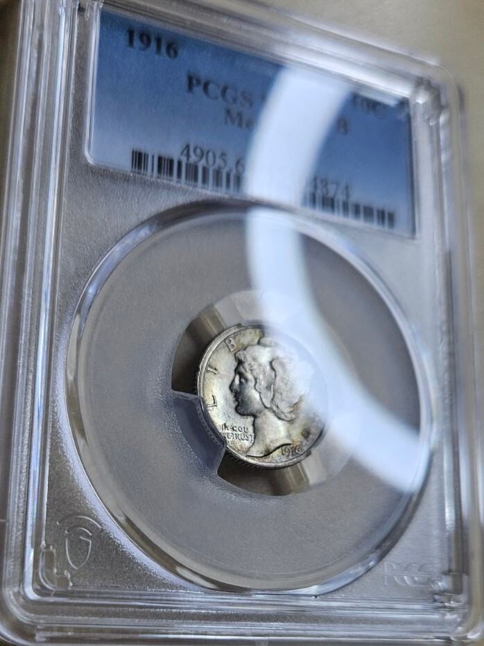 1916 P Mercury Dime Silver 10c PCGS MS64FB BU Uncirculated Full Bands ...