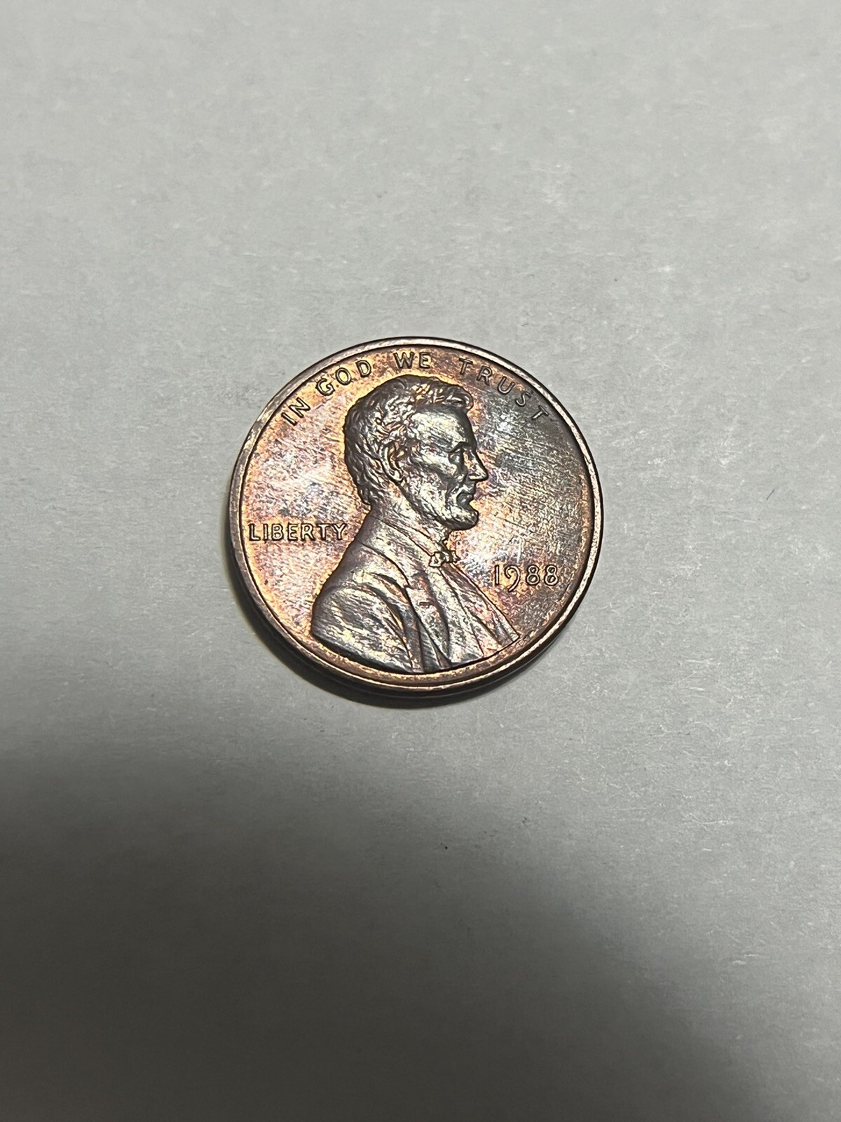 1988 Lincoln Memorial Penny BROADSTRUCK NO MINT beautiful toning ...