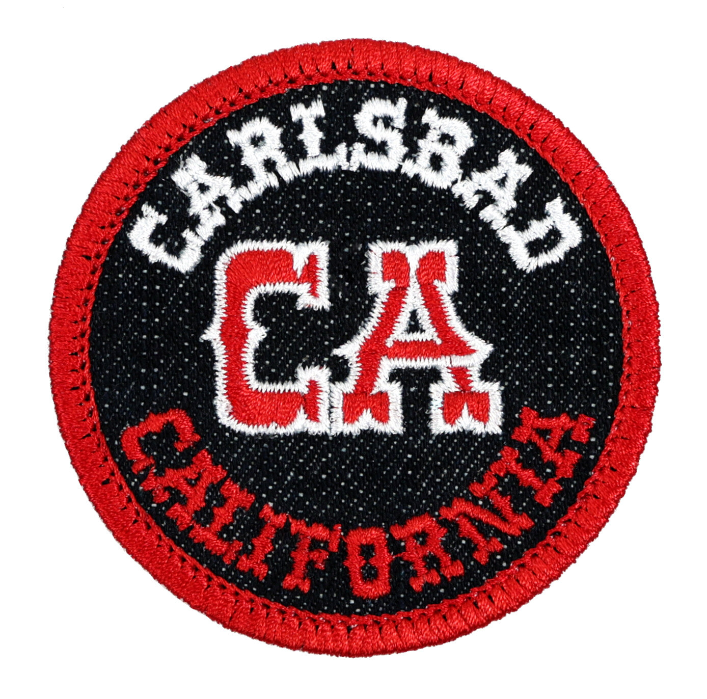 Carlsbad California Embroidered Patch Black/Red Iron-On Sew-On Jacket ...