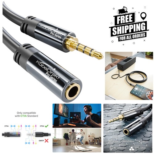 25ft Headset Extension Cable - Durable 3.5mm Audio Cord for Gamers ...