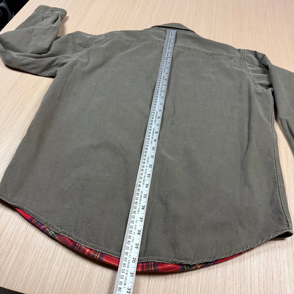 Vintage 90s LL Bean Flannel Lined Canvas Shirt Large Made in USA Work ...