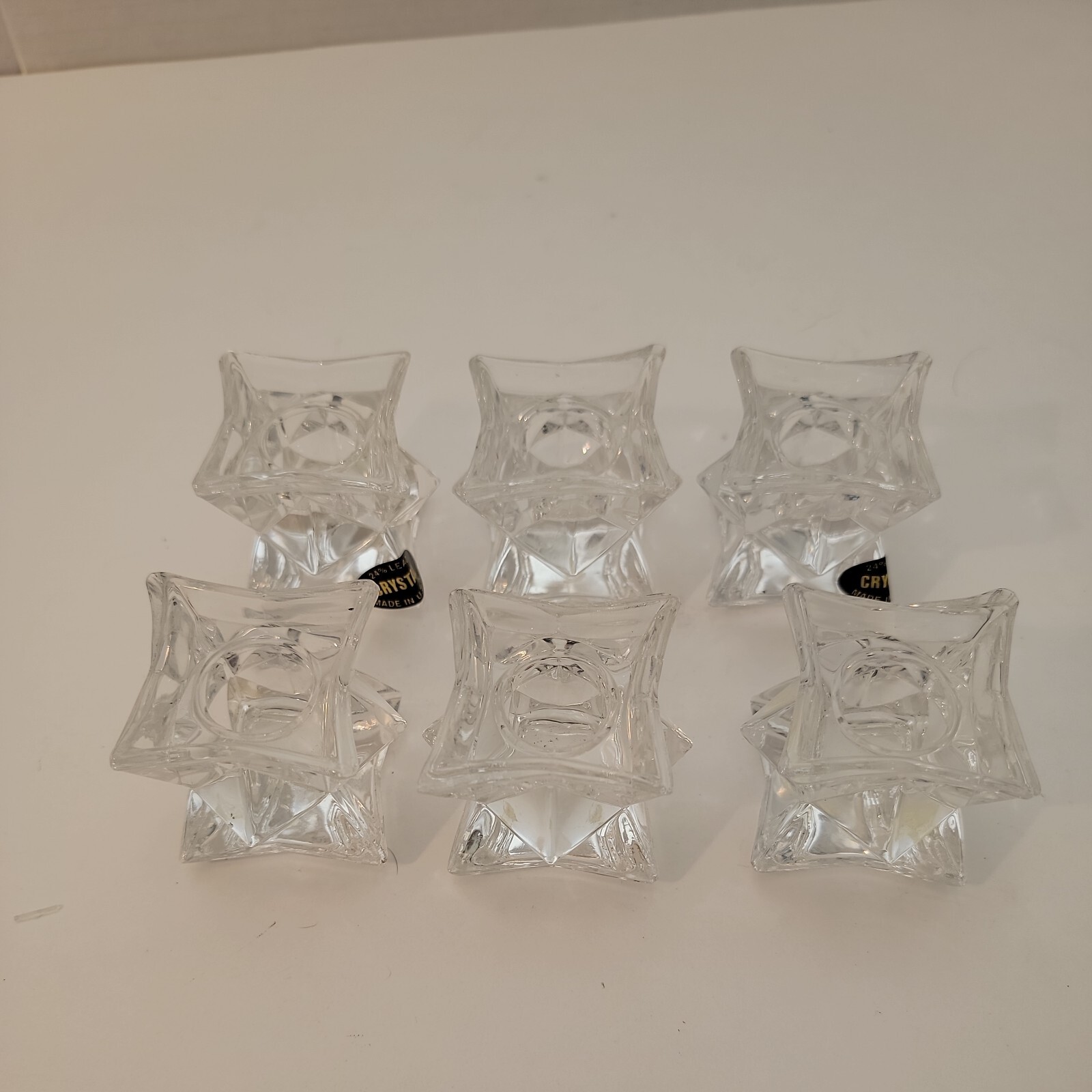 Toscany Classic Stackable 24 Fine Lead Crystal Star Candlesticks Set of ...