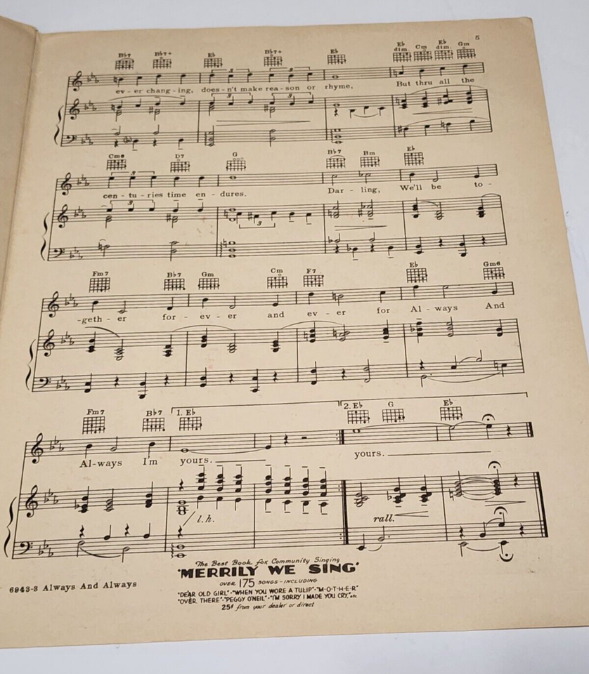 Joan Crawford Mannequin Song Always and Always Vintage 1937 Sheet Music ...