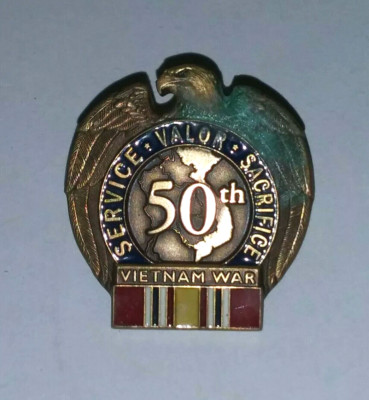 Vintage Rare Vietnam War Service Valor Sacrifice 50th Eagle Medal ...